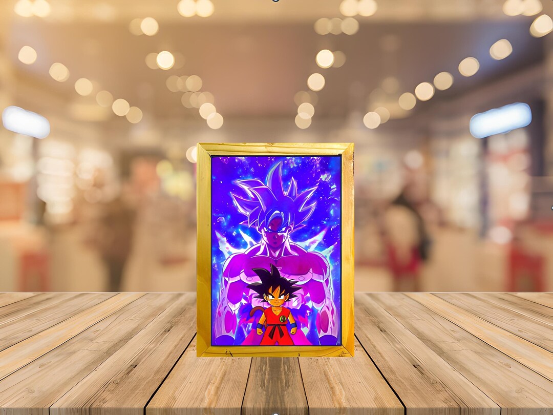 Handmade Anime Goku LED Photo, Customisable Art Frame Light ...