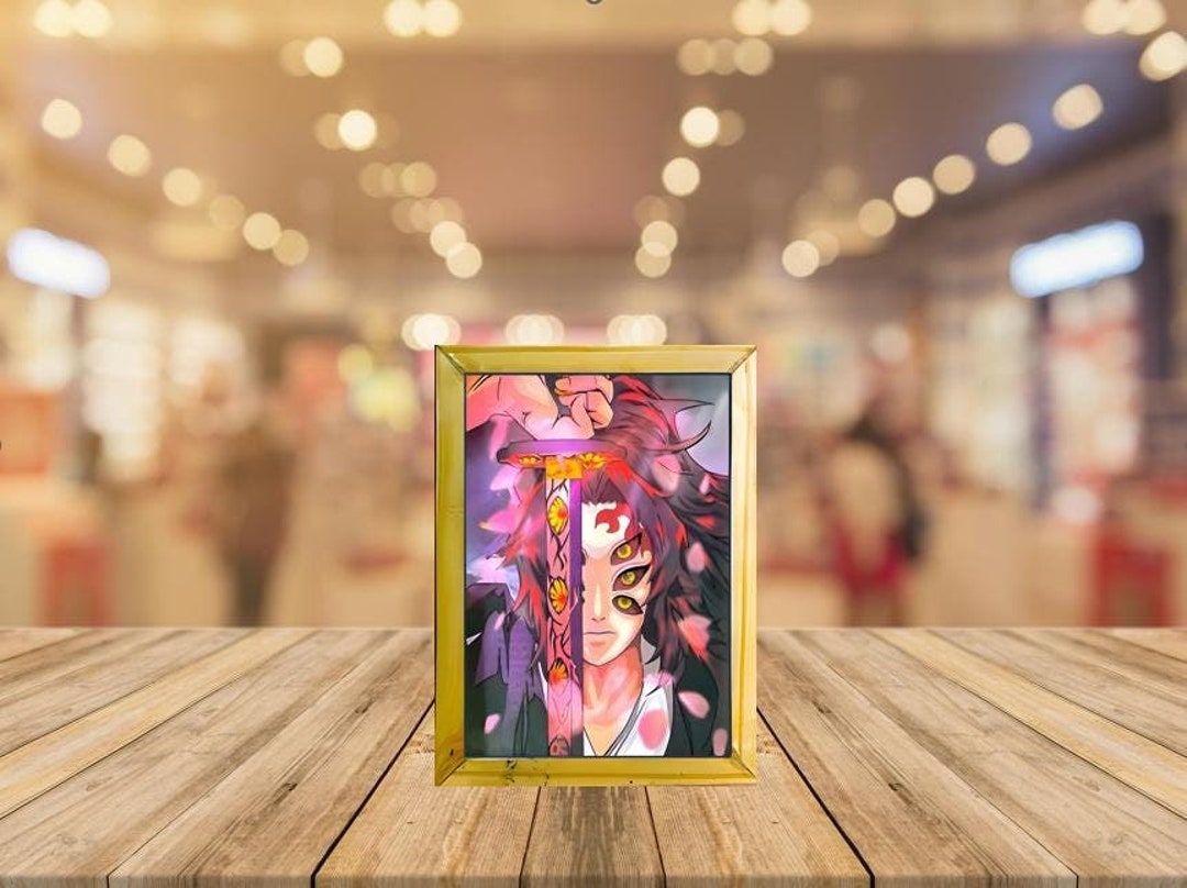 Handmade Anime Kokushibo LED Photo, Customisable Art Frame Light ...