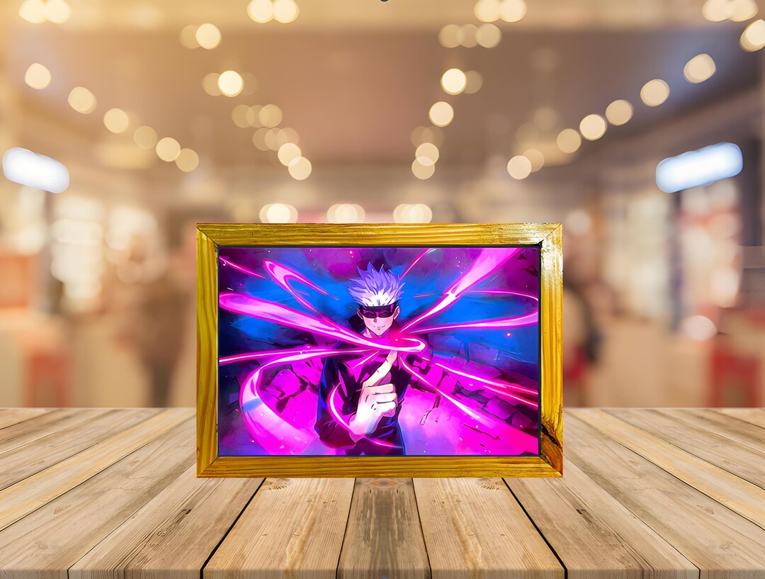 Handmade Anime Satoru Gojo LED Photo, Customisable Art Frame Light ...