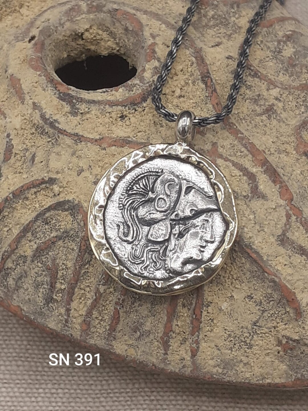 Hand Made Coin Pendant of Good Luck & Fortune in Silver and Gold - Etsy
