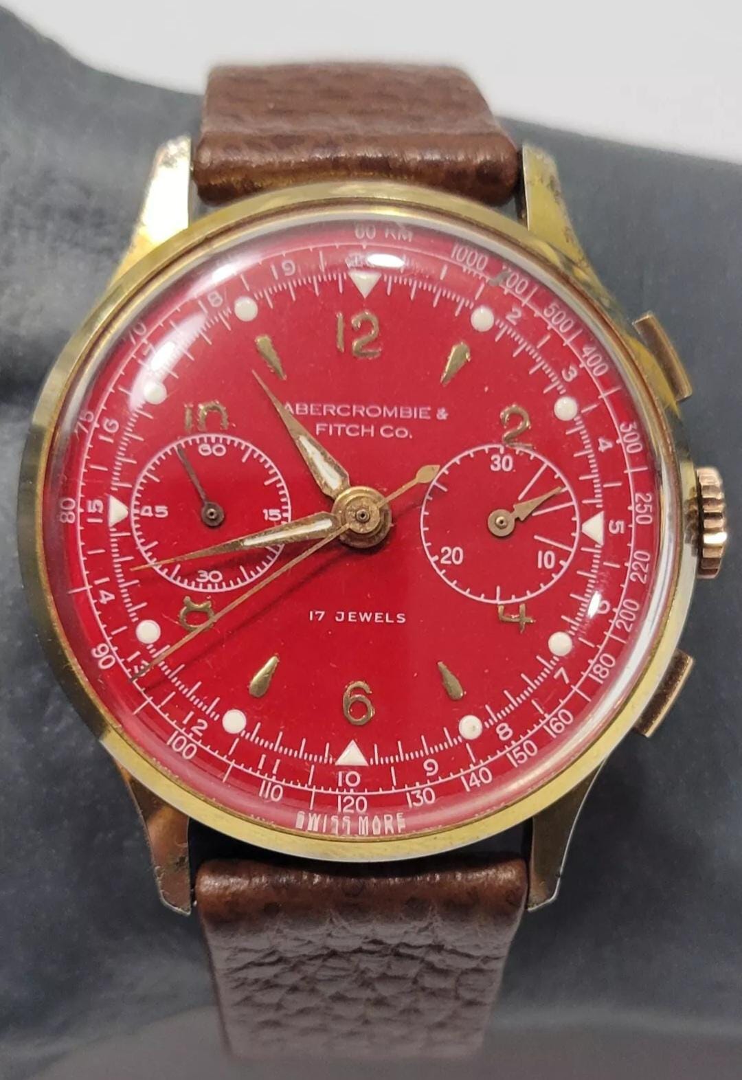 Reloj Abercrombie & Fitch Two Register, esfera roja, 17 joyas, manual ...
