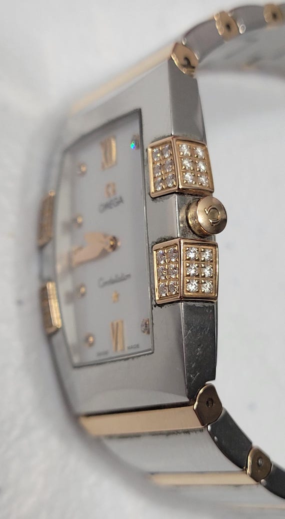 Omega Constellation Quadrella IRIS 18K Rose Gold Diam… - Gem