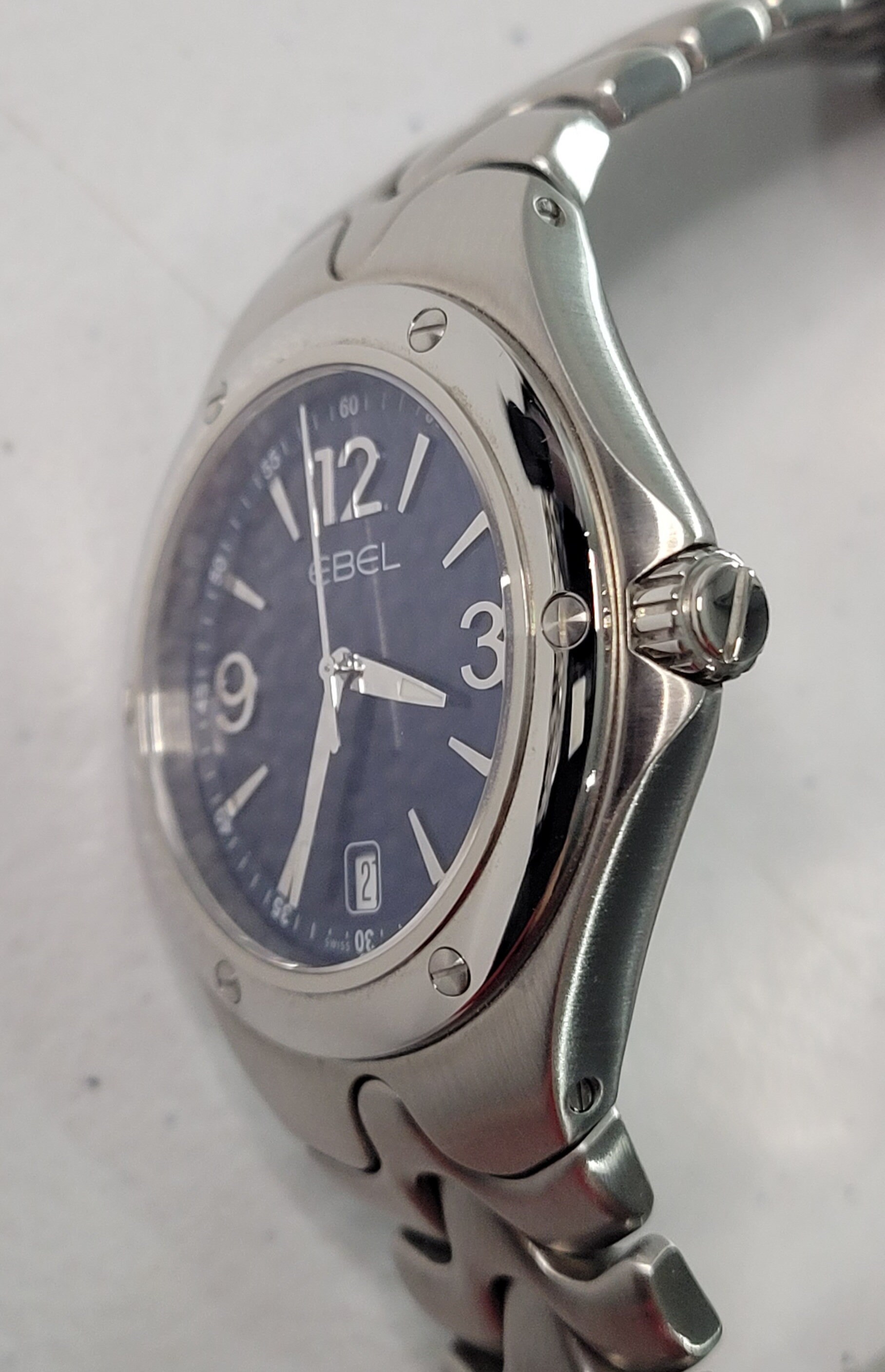 Ebel Sport Wave 40mm Blue Dial Stainless Steel Quartz Men's Watch ...