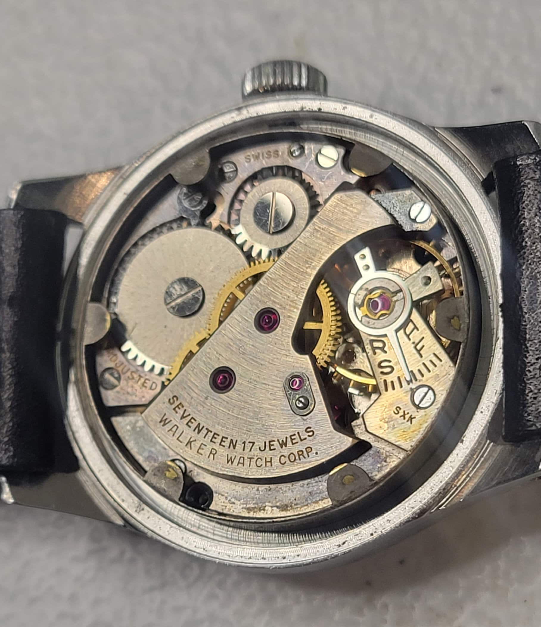 1950's Walker 28mm Military 17 Jewels Swiss Manual Men's Watch Working ...