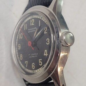 1950's Walker 28mm Military 17 Jewels Swiss Manual Men's Watch Working ...