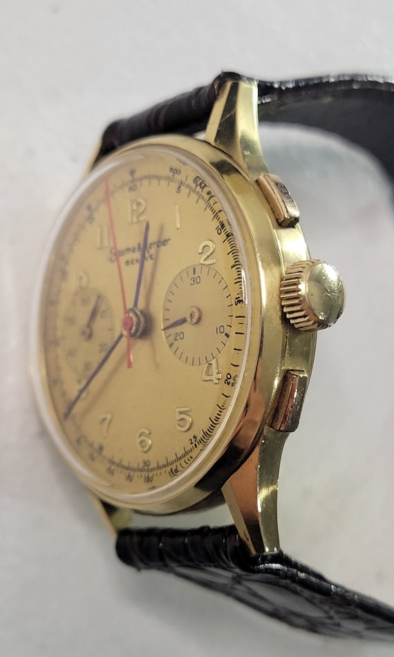 1950's Baume & Mercier 18k Solid Landeron Cal.48 Manu… - Gem