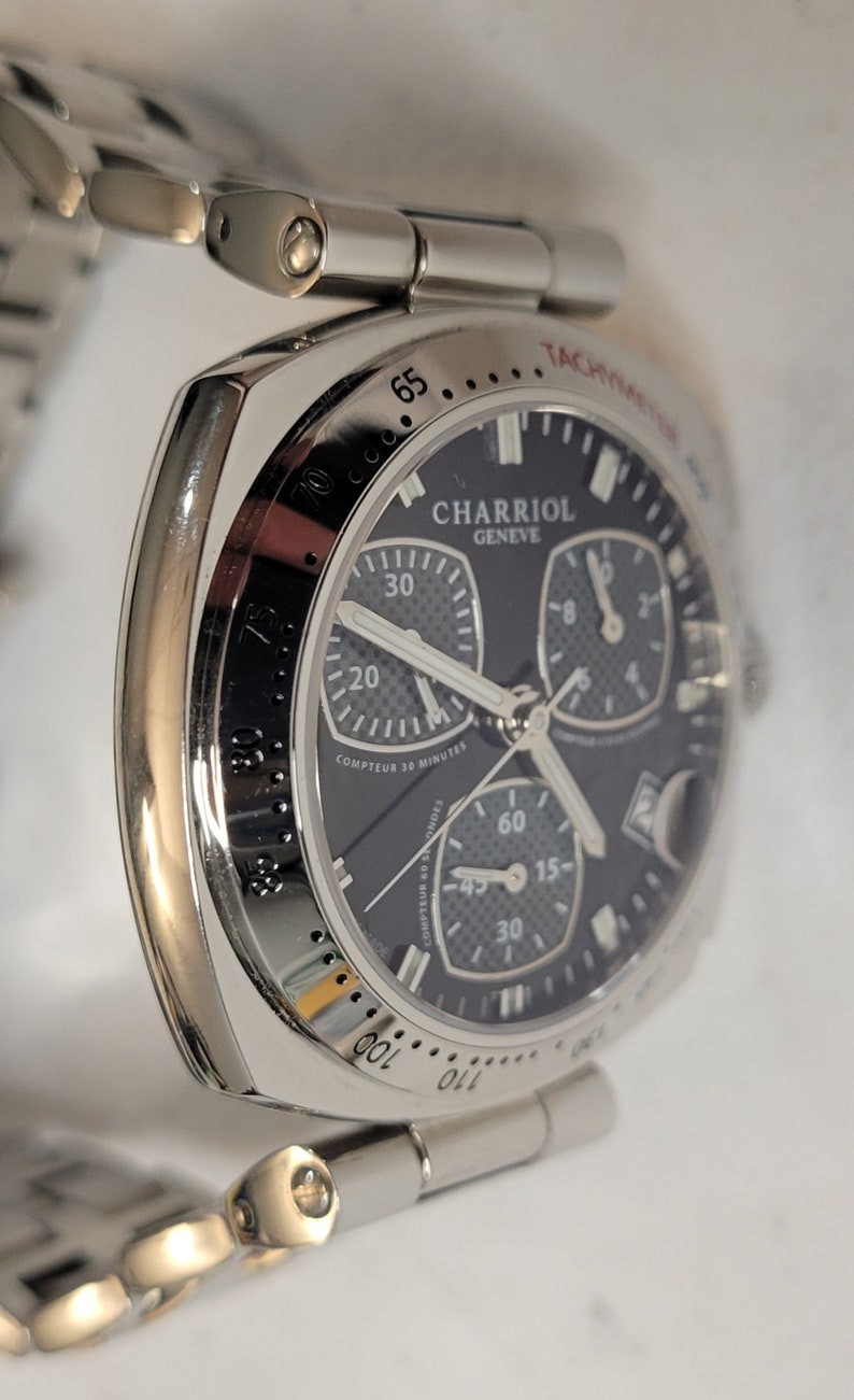 Charriol Geneve 40mm Alexcxl Chronograph 22 Jewels Quartz Men's Watch ...