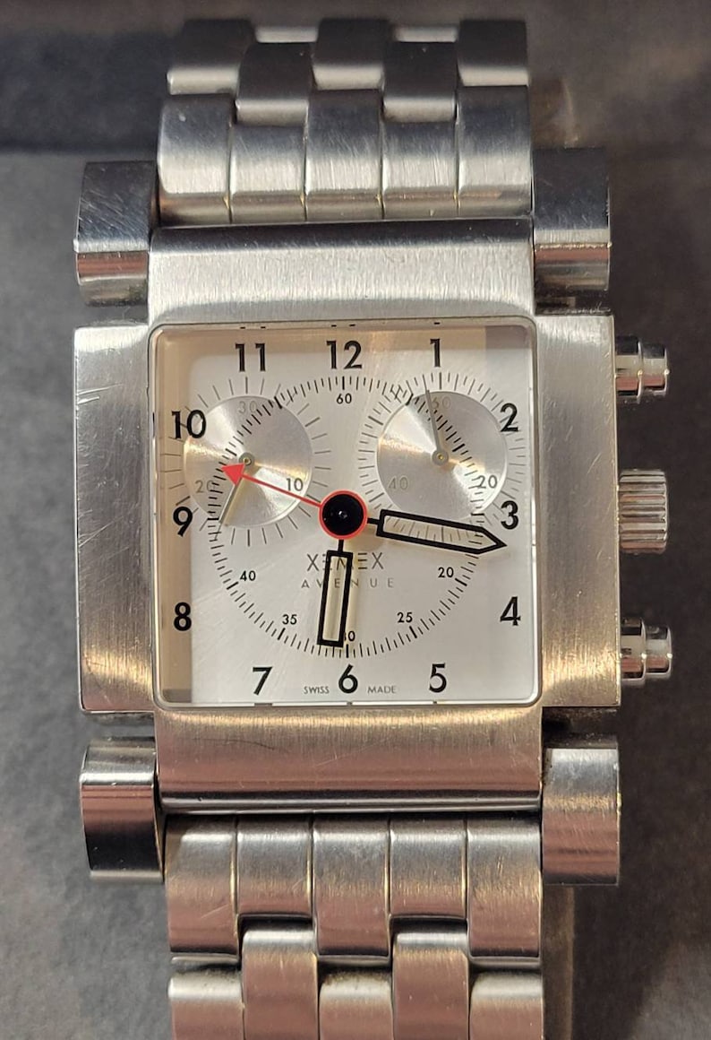 Xemex Avenue Chronograph 9 Jewels Swiss Quartz Men' Watch Box & Links ...