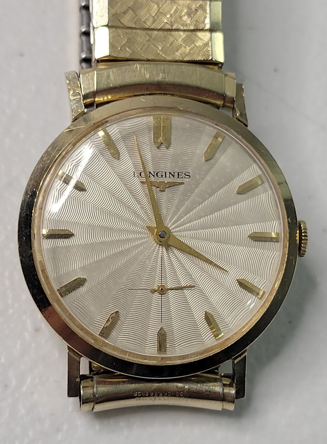 Vintage Longines 10KGF Texture Dial Swiss Manual Wind Men's Watch ...