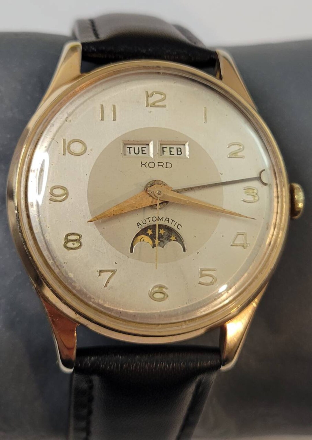 1950's Kord Triple Date Moonphase 35mm Bidynator 17 Jewels Automatic ...