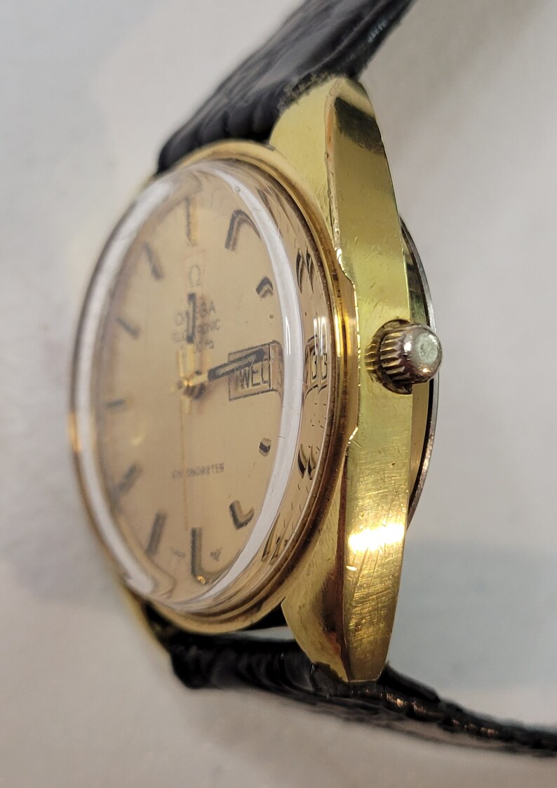 Omega Electronic F300hz Chronometer 20 Micron Gold Plated Men's Watch ...