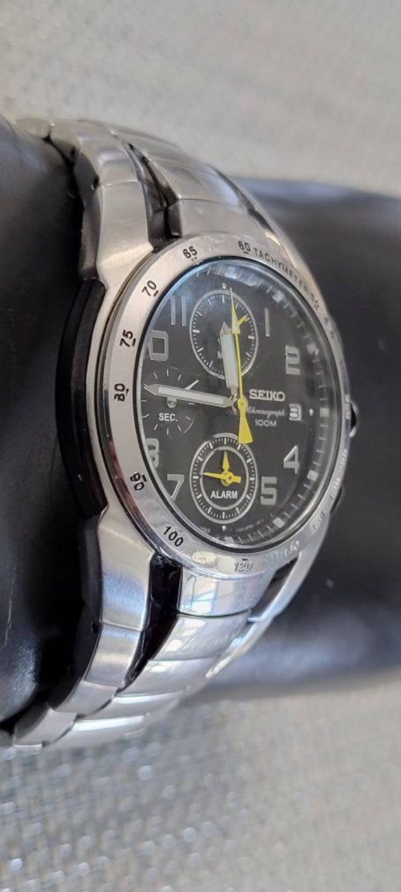 Rare Seiko Chronograph 100m Alarm Chronograph 7T62-OE… - Gem
