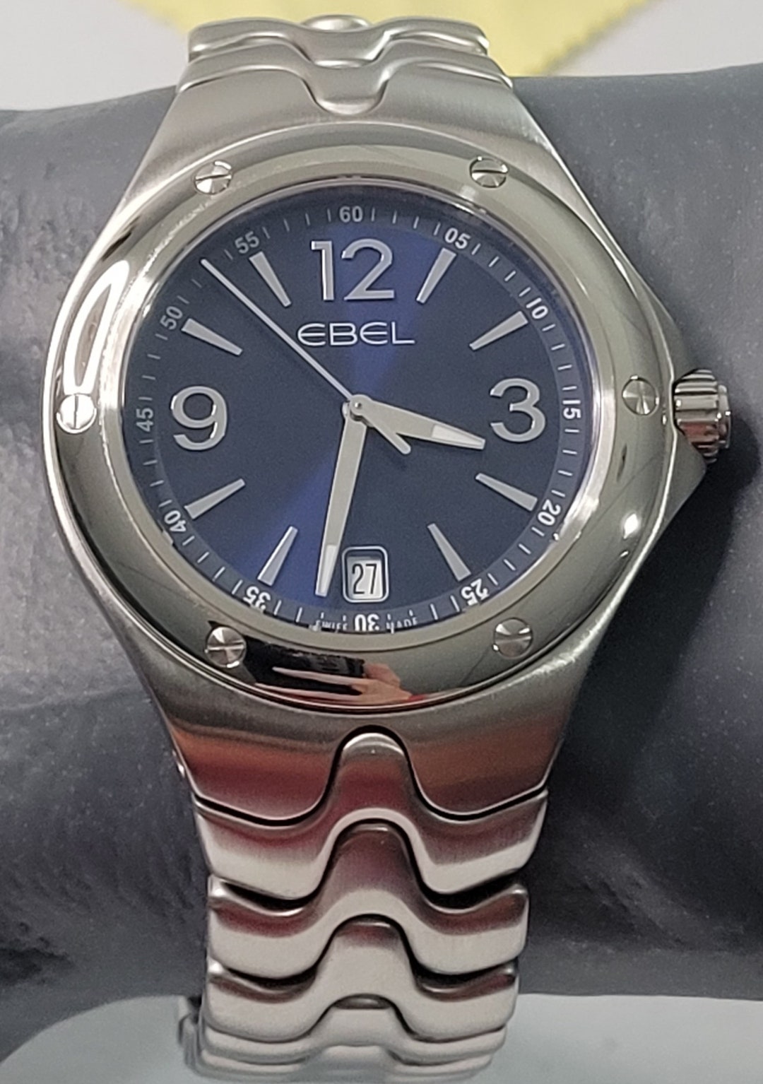 Ebel Sport Wave 40mm Blue Dial Stainless Steel Quartz Men's Watch ...