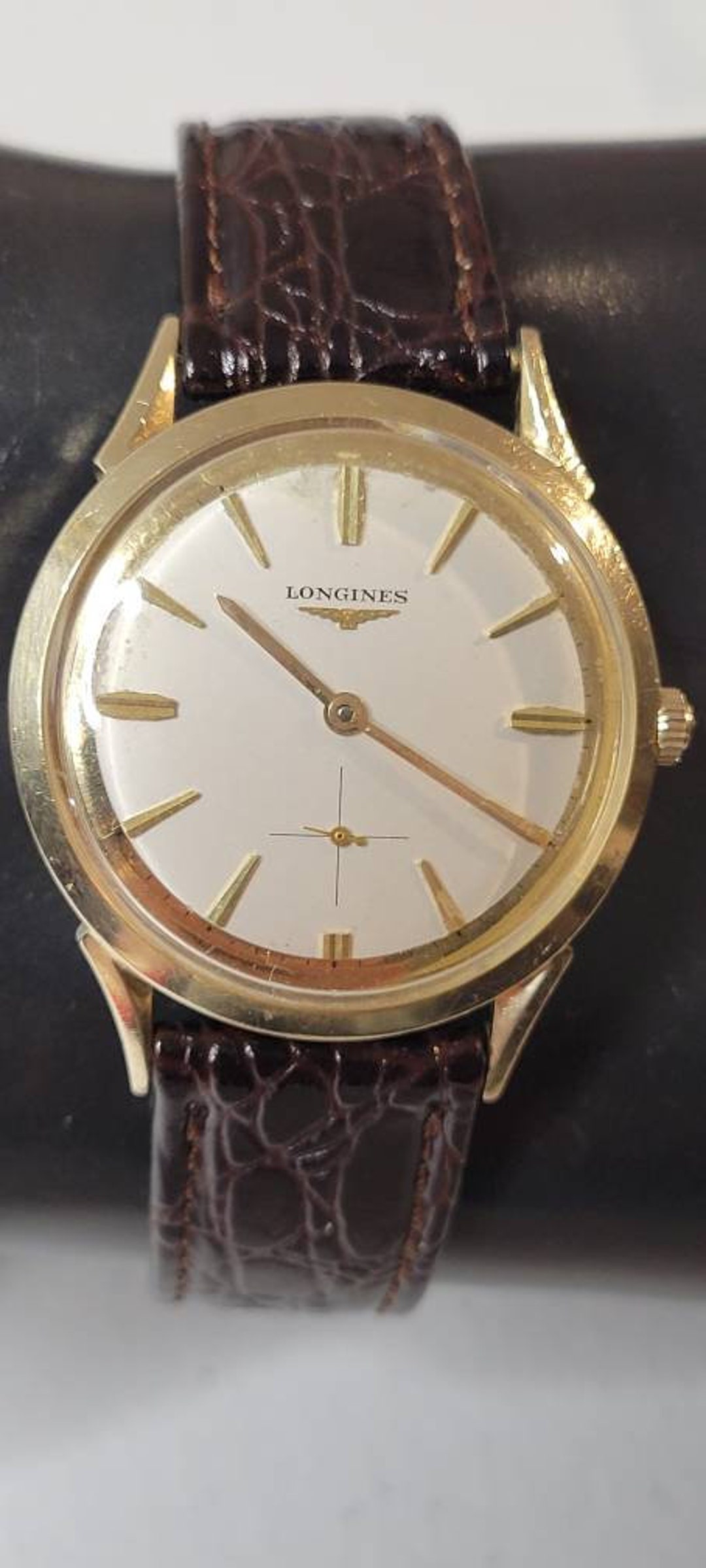 1950's Longines 14k Solid Gold 2 Tone Dial Original Crown Swiss Men's ...