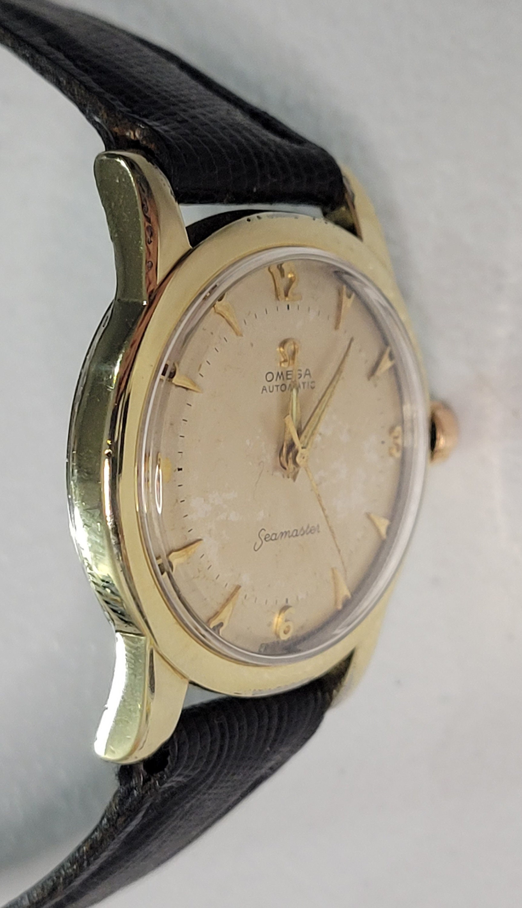 1950'S Omega Seamaster 14k Gold Capped Automatic Bumper Cal.354 Men's ...