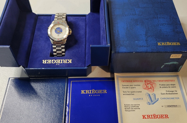 Krieger Tidal Chronometer 7 Jewels Swiss Quartz Men's Watch With Box - Etsy