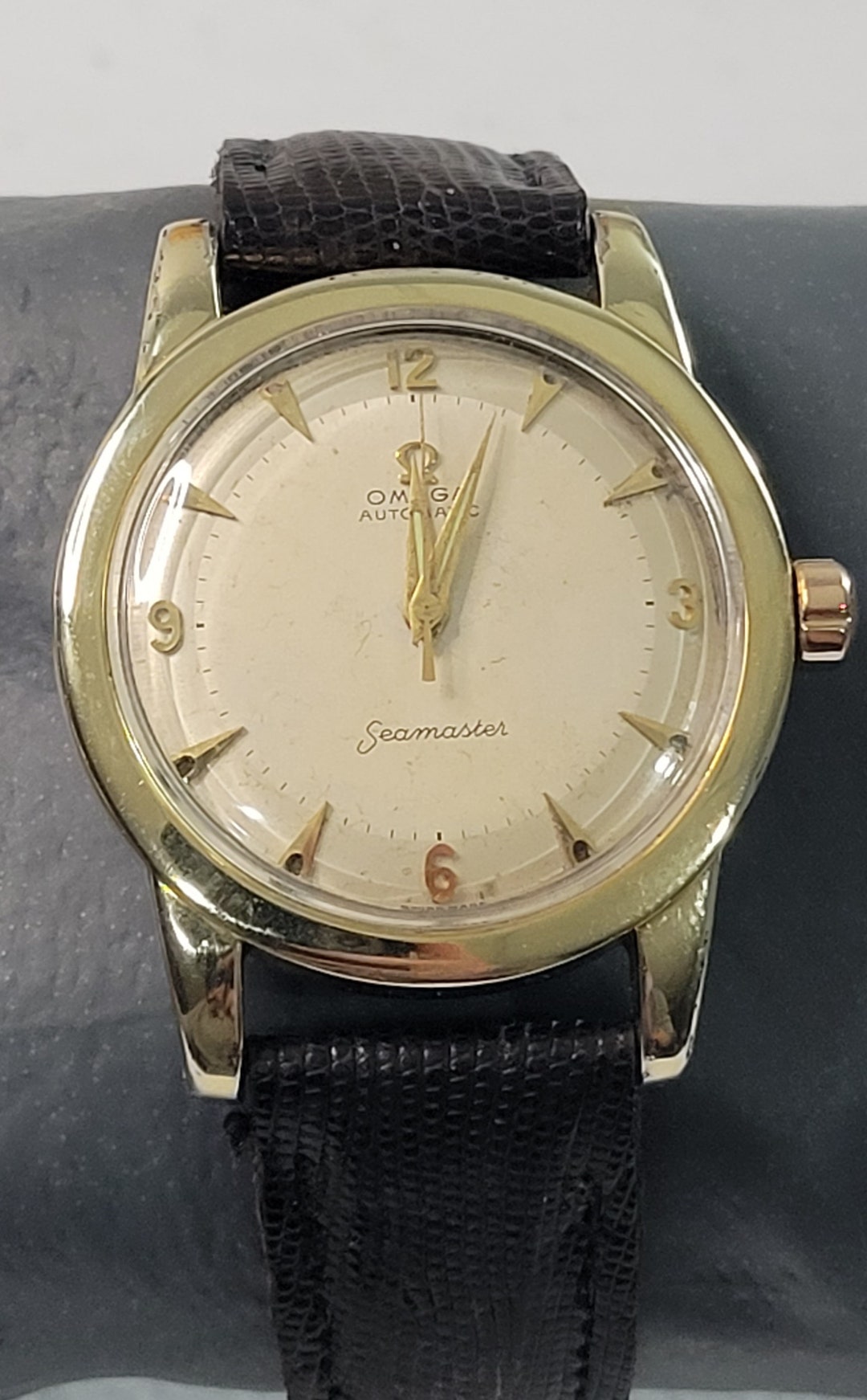 1950'S Omega Seamaster 14k Gold Capped Automatic Bumper Cal.354 Men's ...