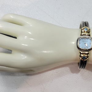 David Yurman Tourmaline 21mm 14k/925 Baby Blue Diamond Dial Quartz ...