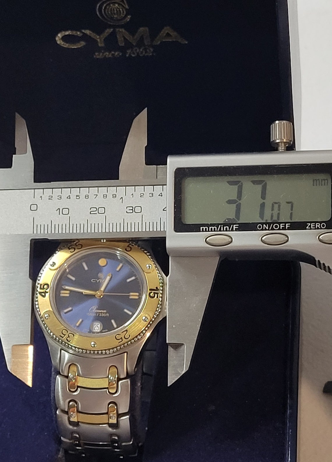 Rare Cyma Oceana 18K GP Black Luminous Dial Swiss Quartz - Etsy