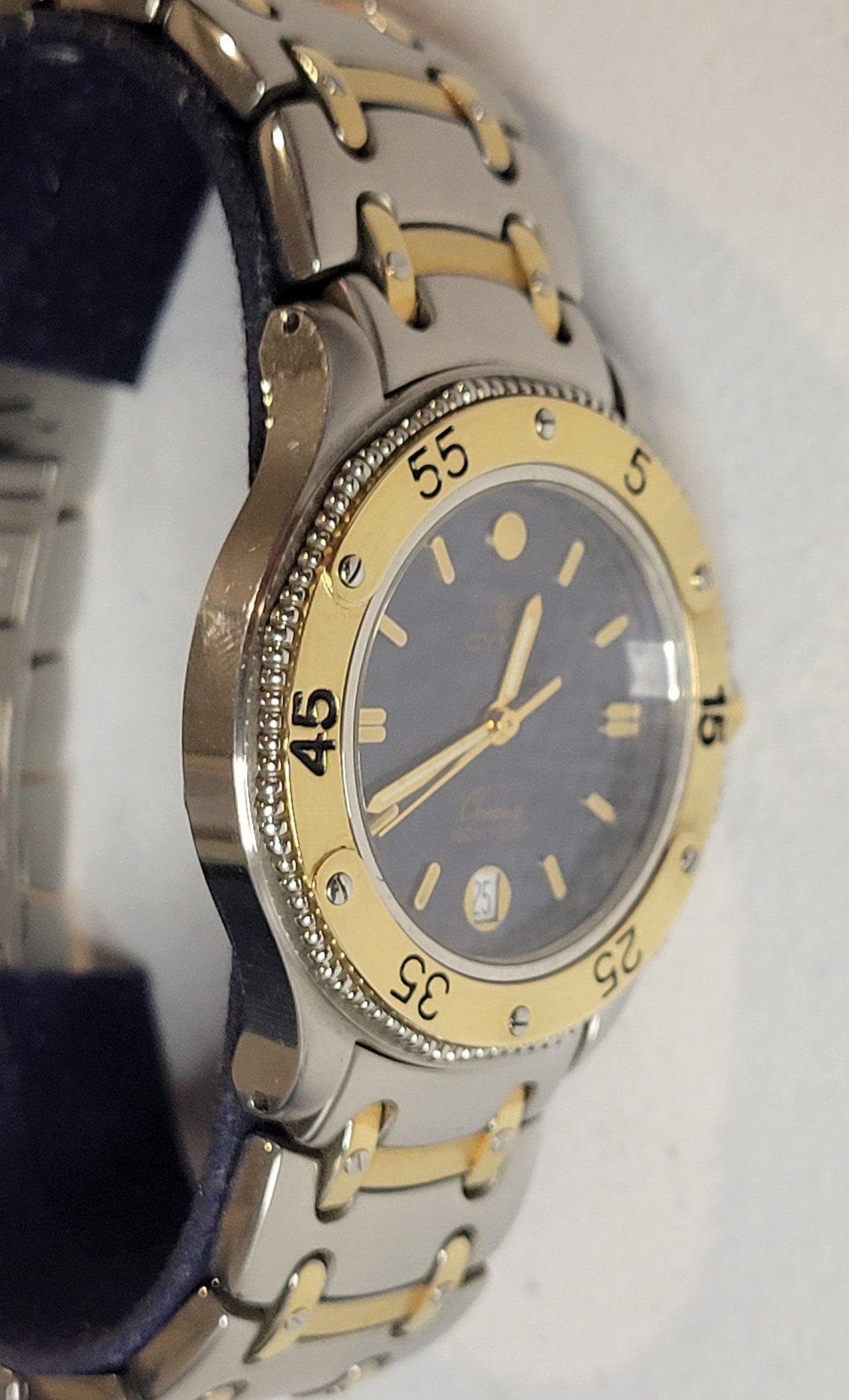 Rare Cyma Oceana 18K GP Black Luminous Dial Swiss Quartz - Etsy