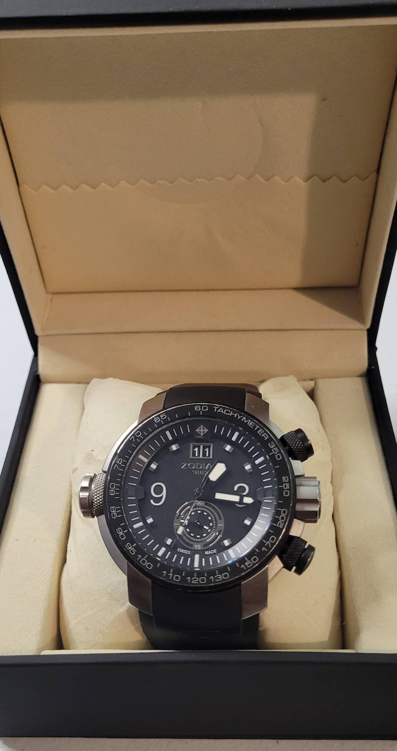 Rare Zodiac ZMX.03 ZO8524 Black PVD Steel 50 Mm Chronograph - Etsy