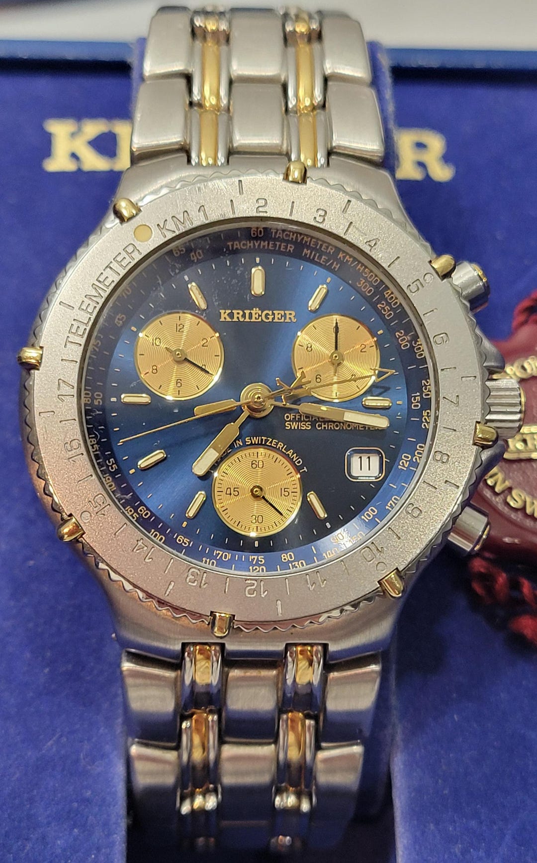 Krieger 18k Gold/ Stainless Steel Chronometer 40mm 27 Jewels Swiss ...