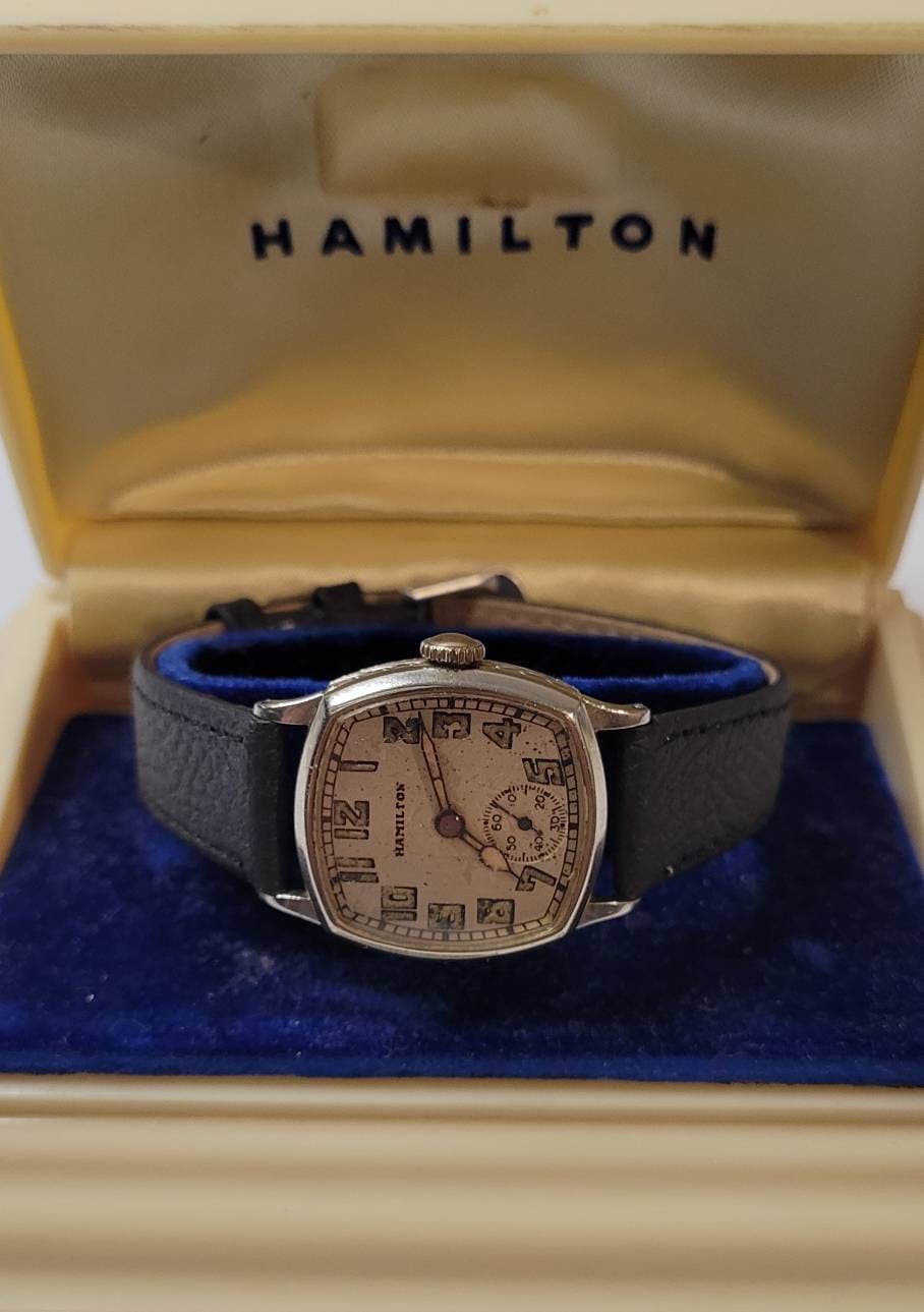 1929 Hamilton Cushion 28mm Cal.987 U.S.A 17 Jewels Manual Men's Watch ...