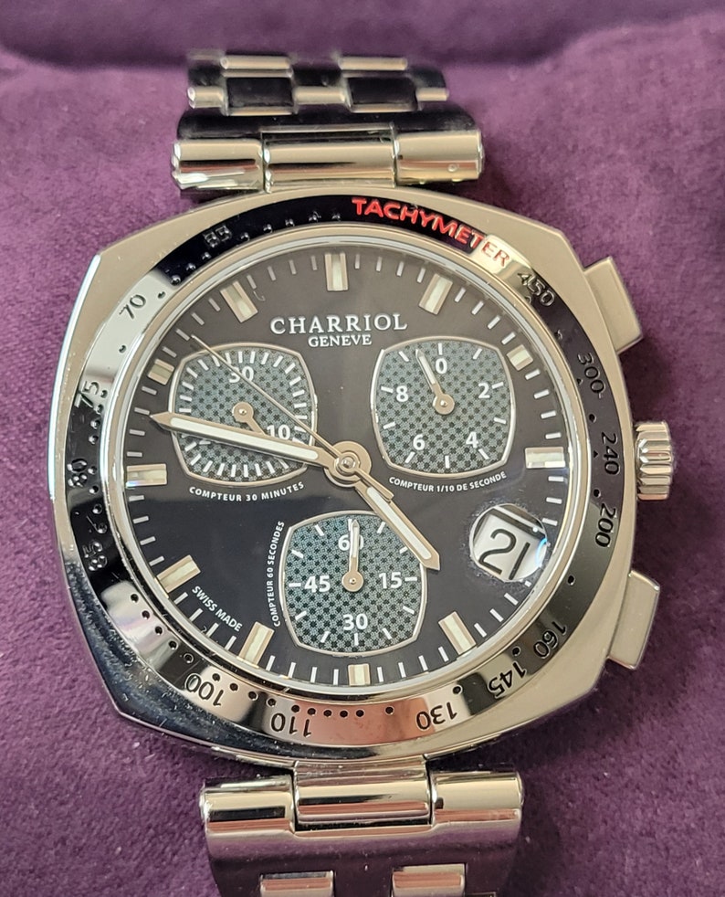 Charriol Geneve 40mm Alexcxl Chronograph 22 Jewels Quartz Men's Watch ...