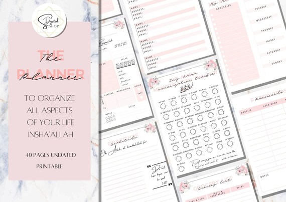 Muslim Daily Planner Printable Planner Salah Tracker Quran - Etsy
