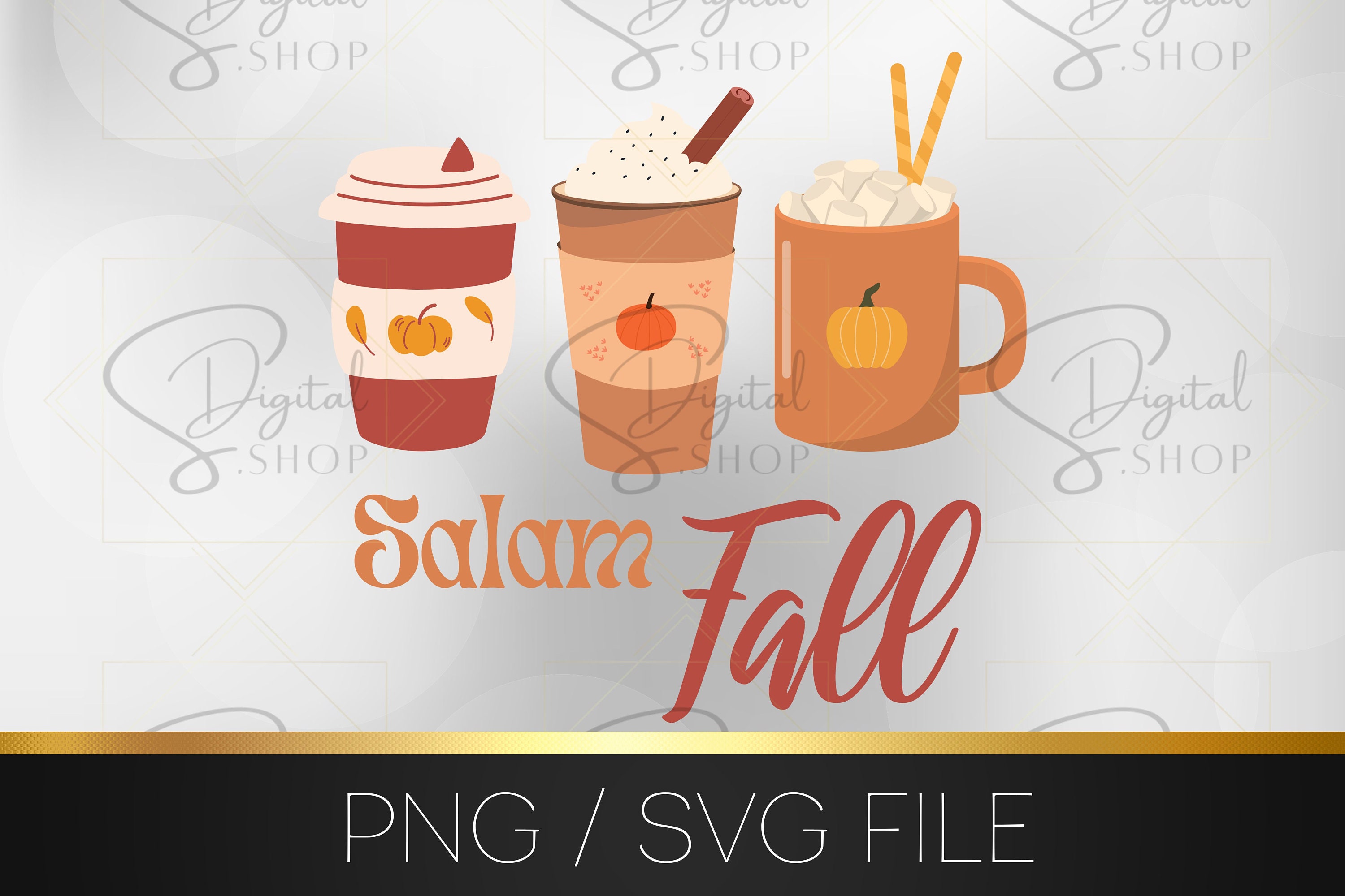 Salam Fall, Pumpkin Coffee, Muslim SVG, Muslim PNG, Islamic Svg ...