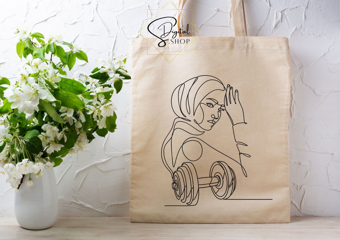 Hijabi and Dumbbell PNG SVG Muslim Svg Muslim PNG Islamic - Etsy