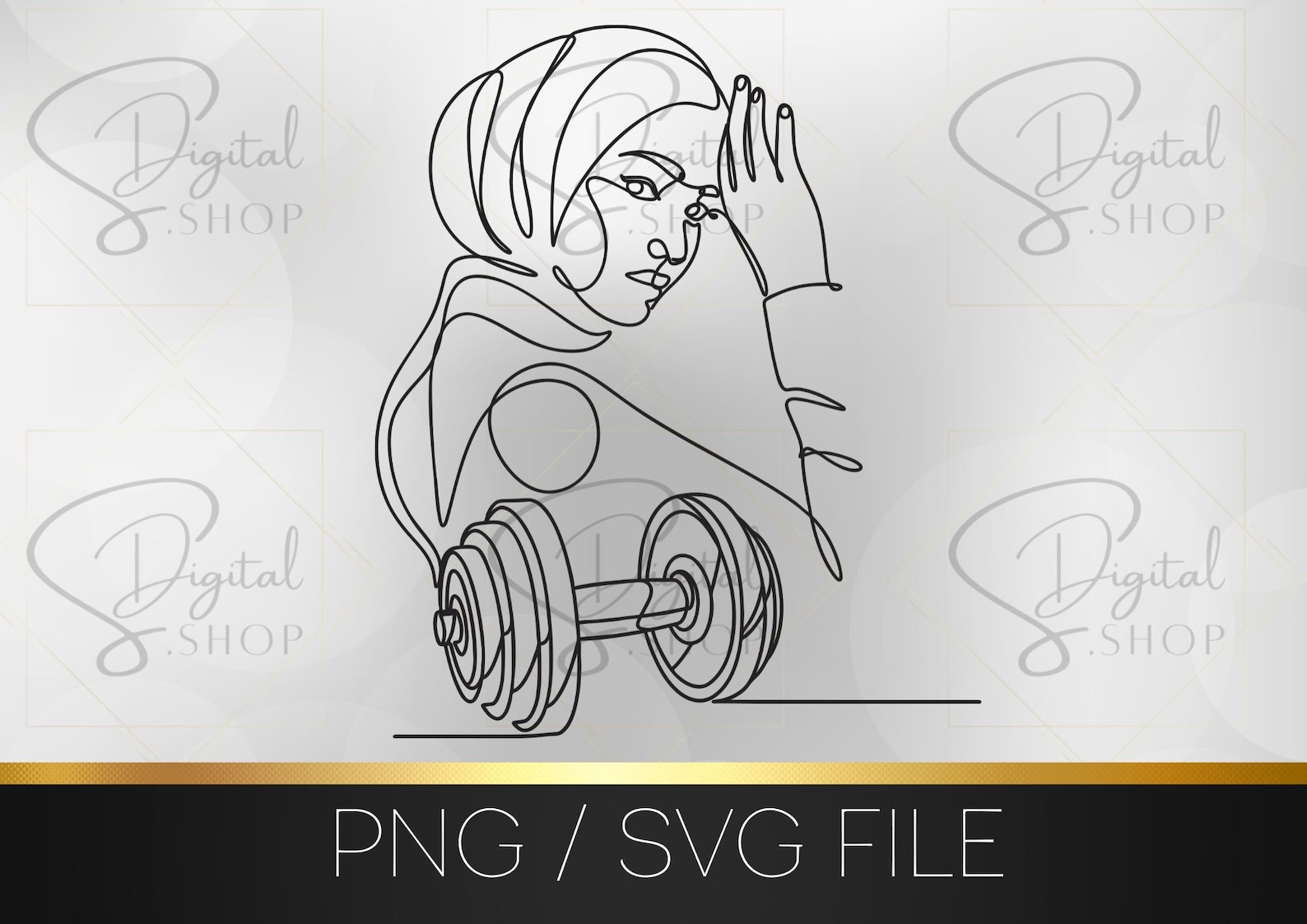 Hijabi and Dumbbell PNG SVG Muslim Svg Muslim PNG Islamic - Etsy