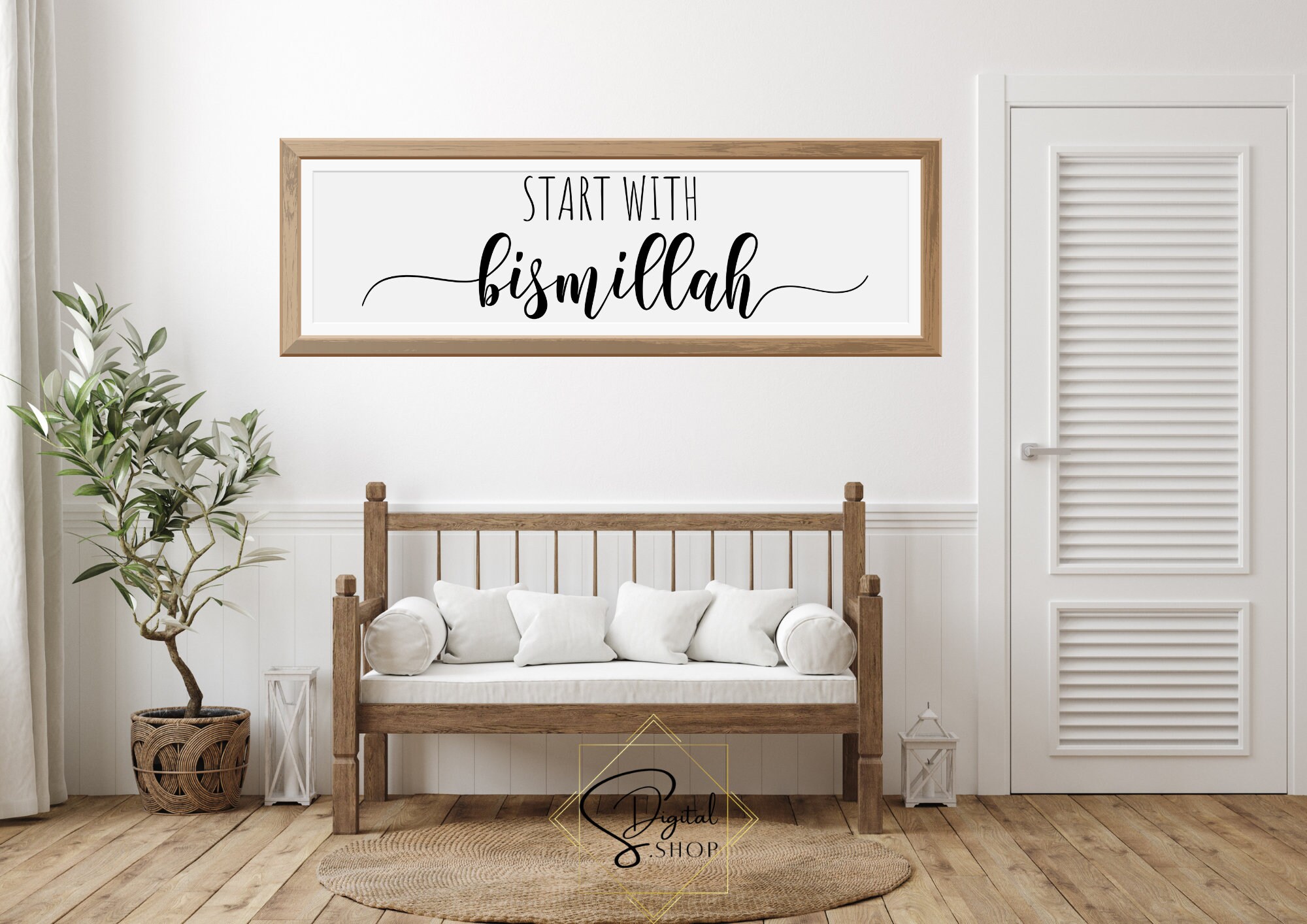Start With Bismillah, Wood Sign Svg, Islamic SVG, Islamic PNG, Islamic ...
