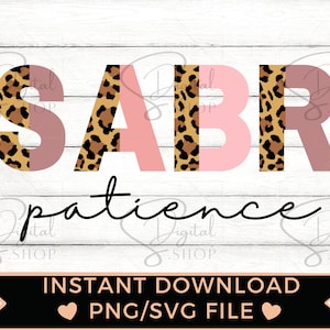 Sabr Patience Leopard Print / Pink, Arabic, Muslim SVG, Muslim PNG ...