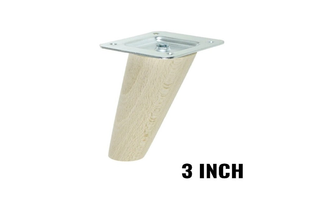 3 Inch tapered wooden inclined unfinished furniture leg - Etsy Portugal