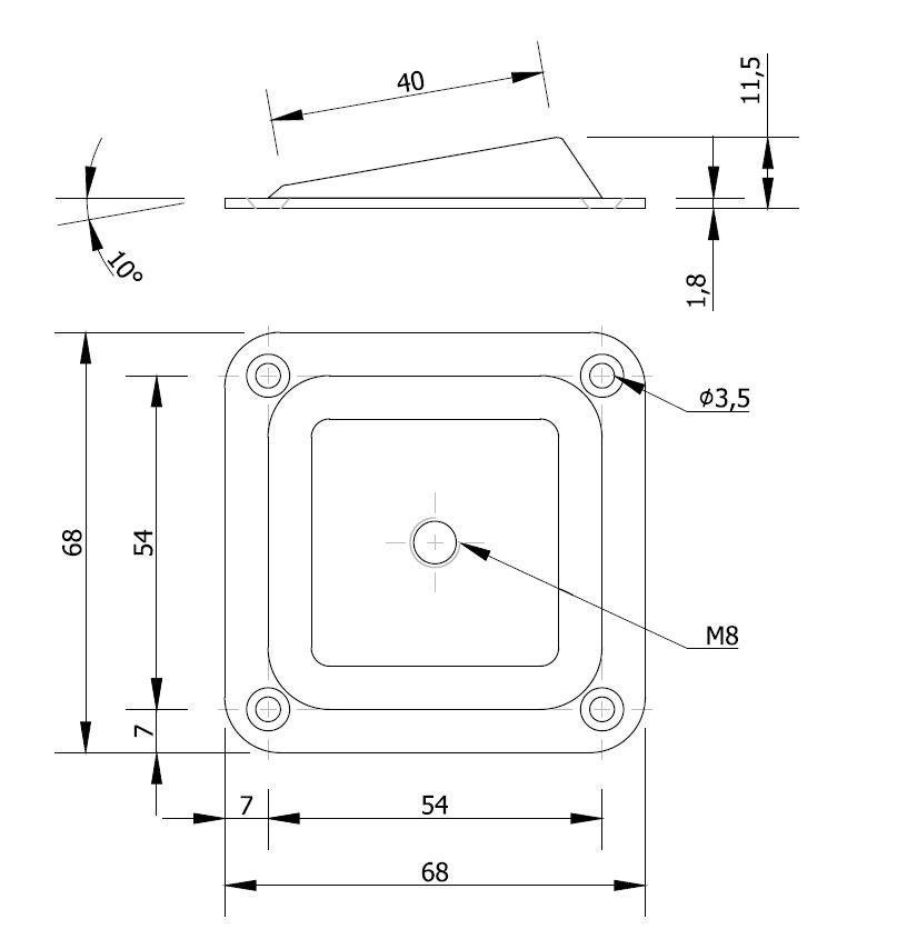 Mounting Plate for Angle Legs M8 - Etsy