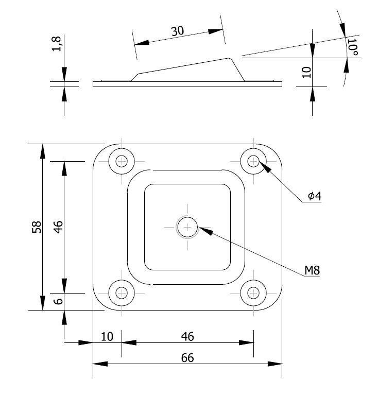 Mounting Plate for Angle Legs M8 - Etsy