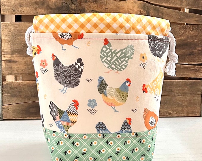Backyard Chickens Project Bag, Project Bag, Chicken Lover, Knitting ...