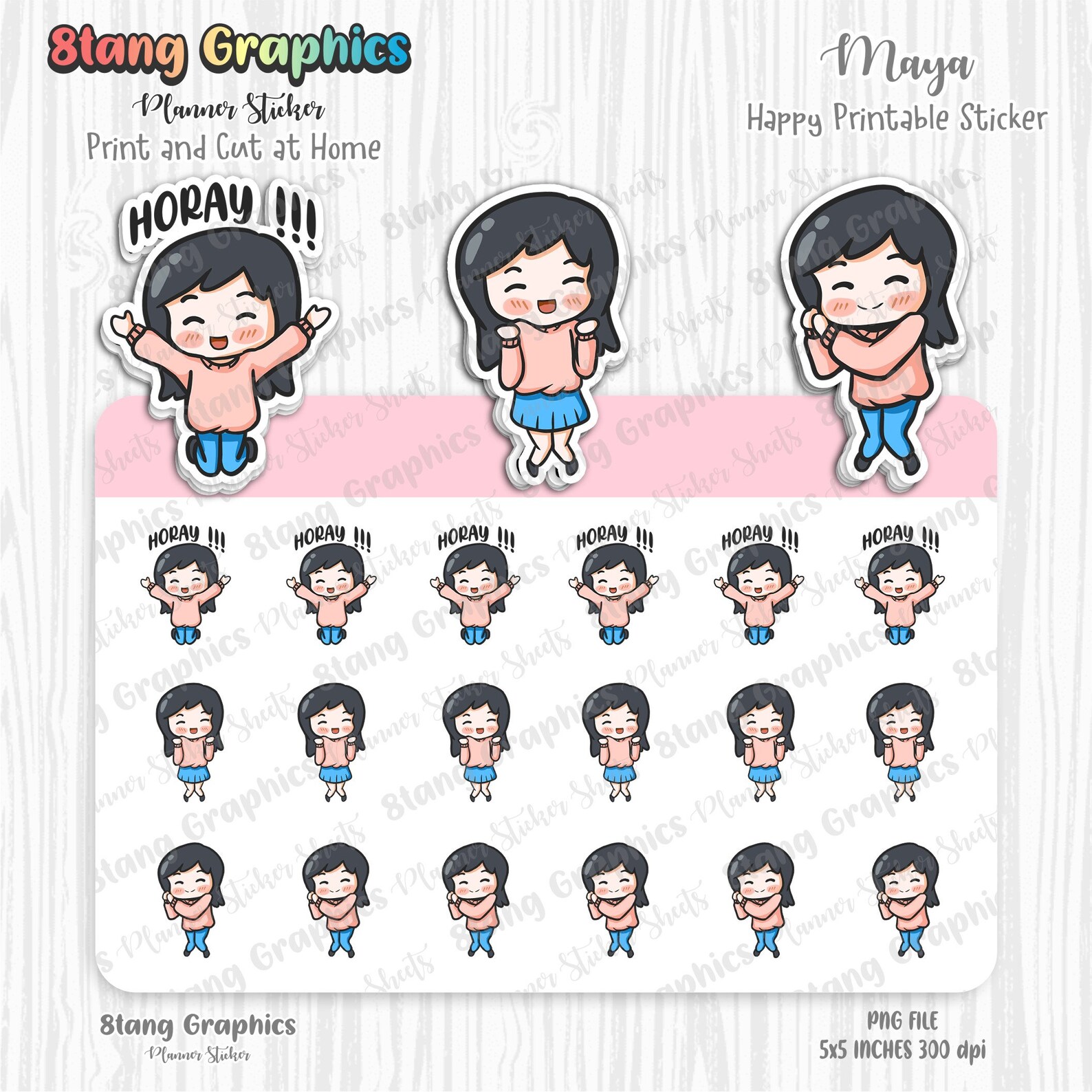 Maya Happy Day Sticker, Happy Day Sticker for Planner, Happy Day ...