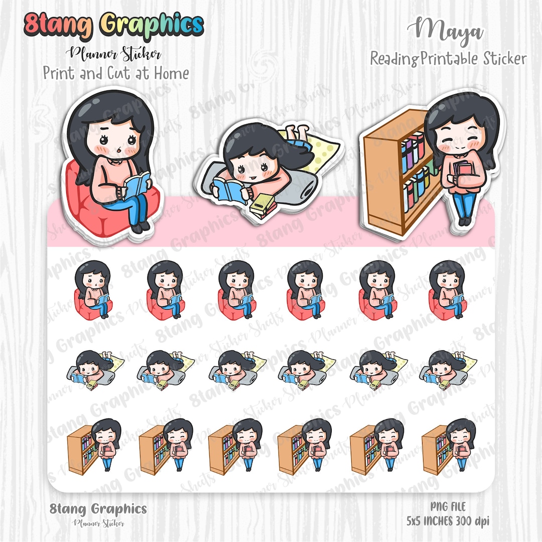 Maya Reading Stickers, Reading Stickers, Book Nerd Stickers, Reading ...