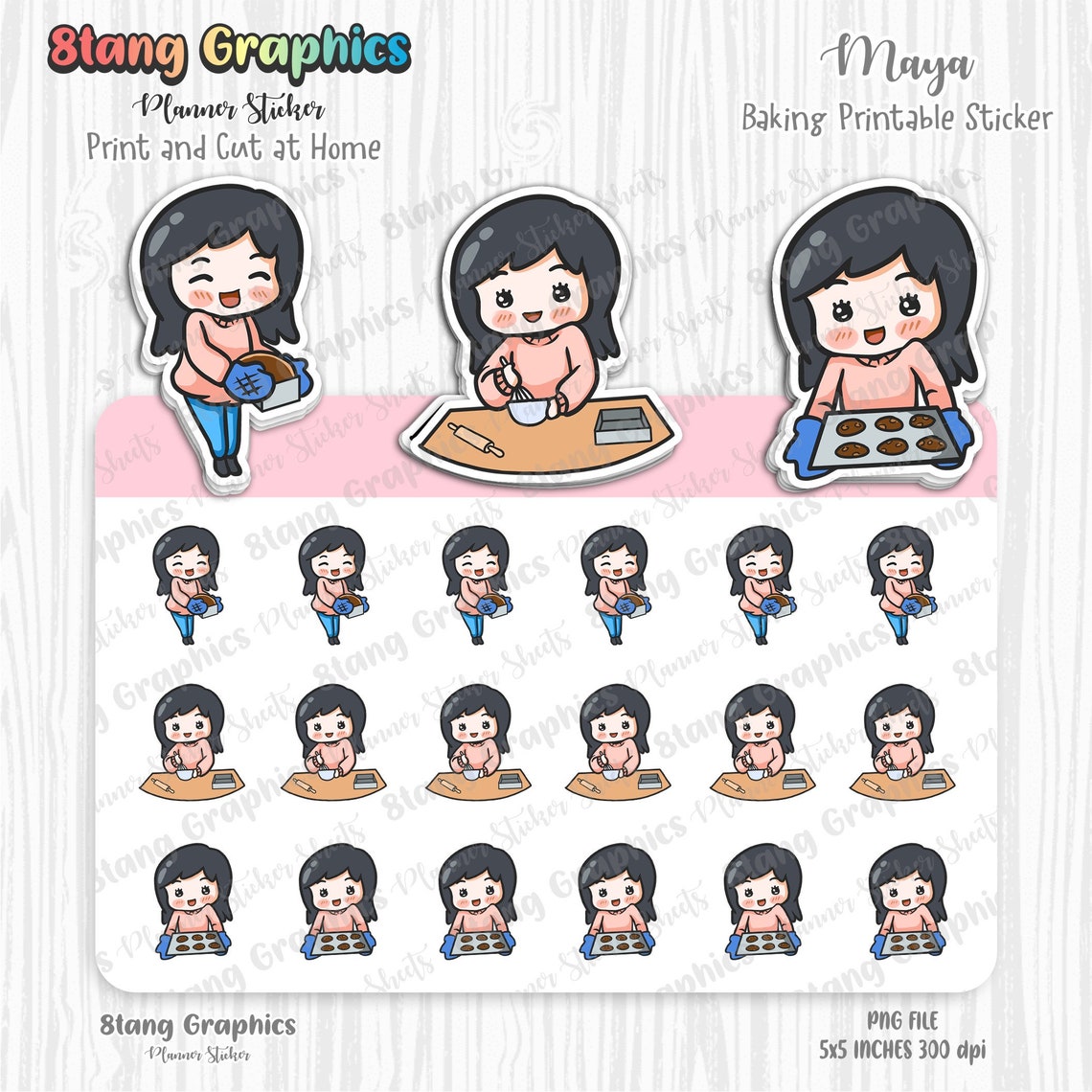 Baking Stickers for Planners, Maya Baking Sticker, Digital Sticker ...