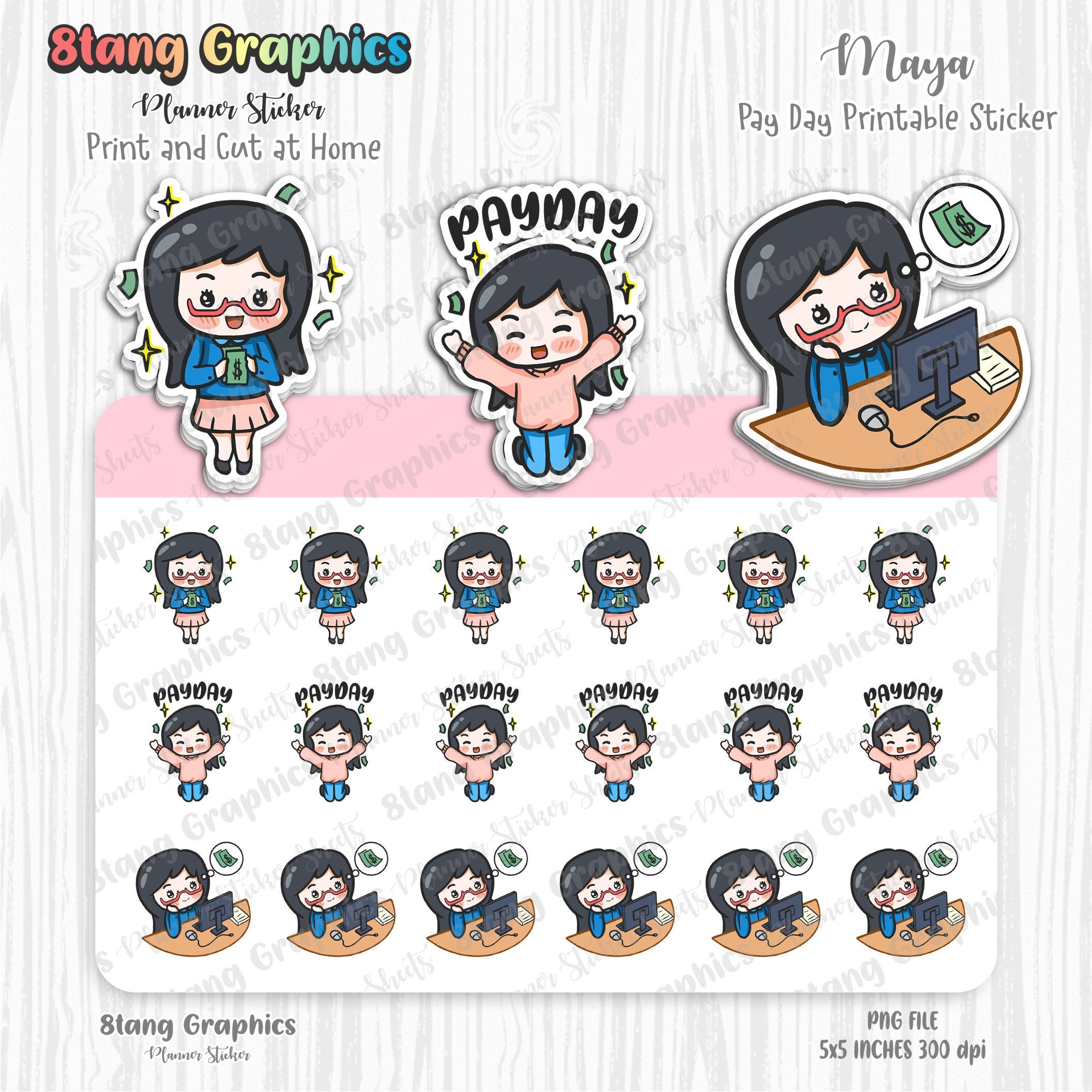 Maya Payday Planner Sticker, Payday Digital Sticker, Payday Printable ...
