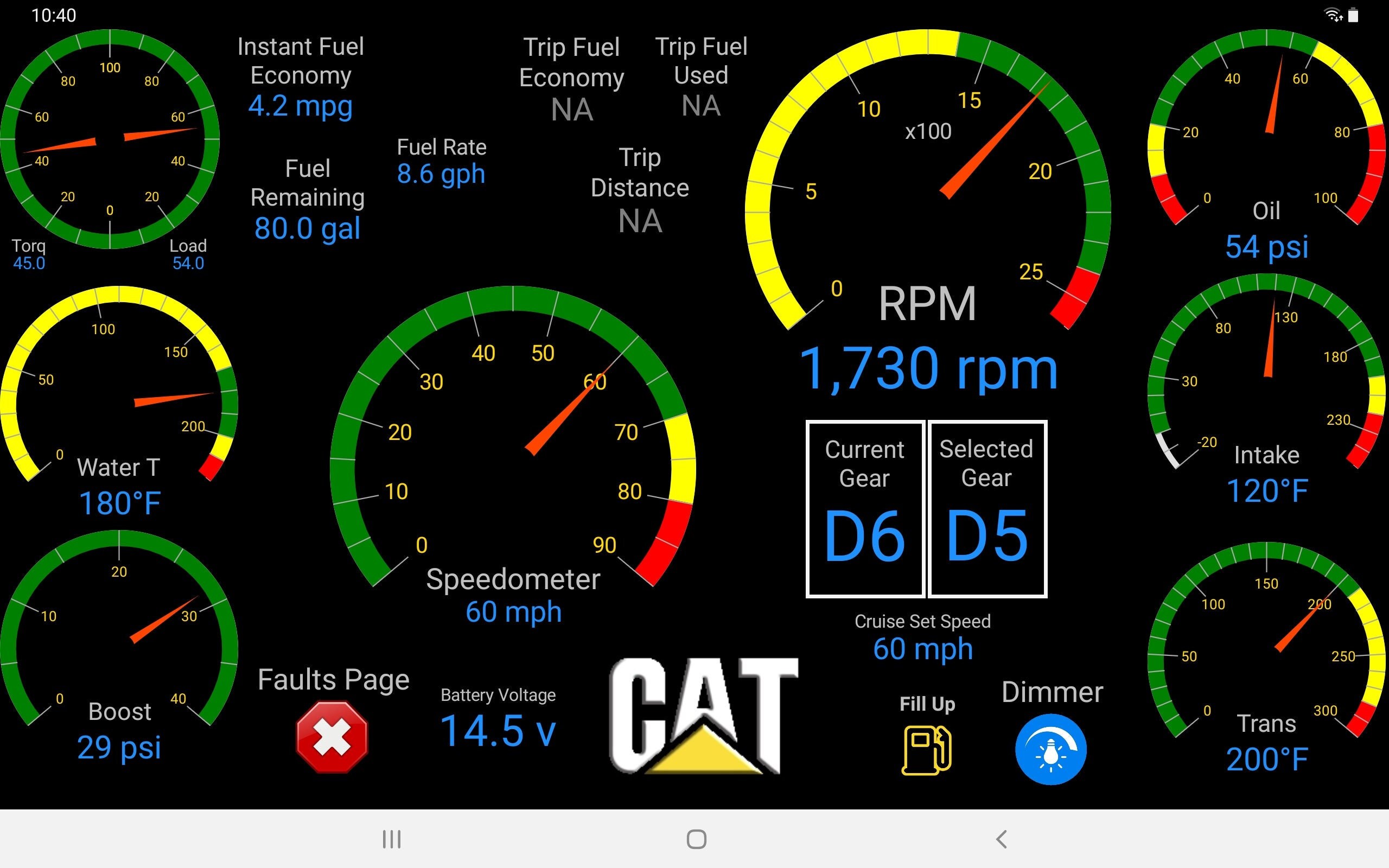 Custom Dashboard Layout for Bluefire Engine Monitoring CAT C7 - Etsy