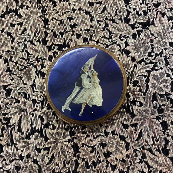 Vintage Stratton Ballet Dancers m Powder Compact - Gem