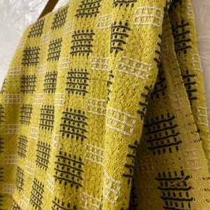 Textured Yellow Vintage Fabric, Grid/check Pattern - Etsy