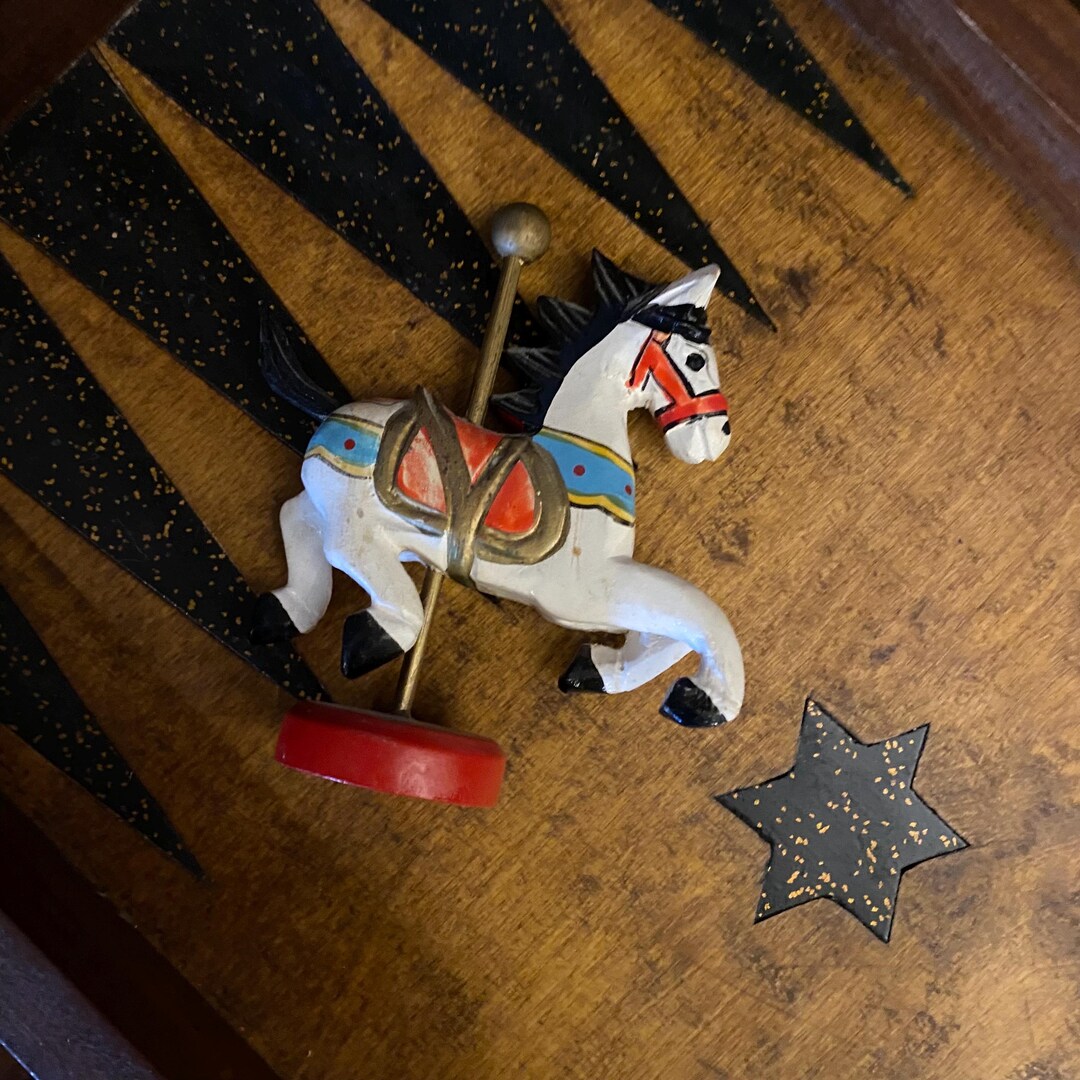 Vintage Miniature Carousel Horse Wooden Small Figurine Ornament - Etsy