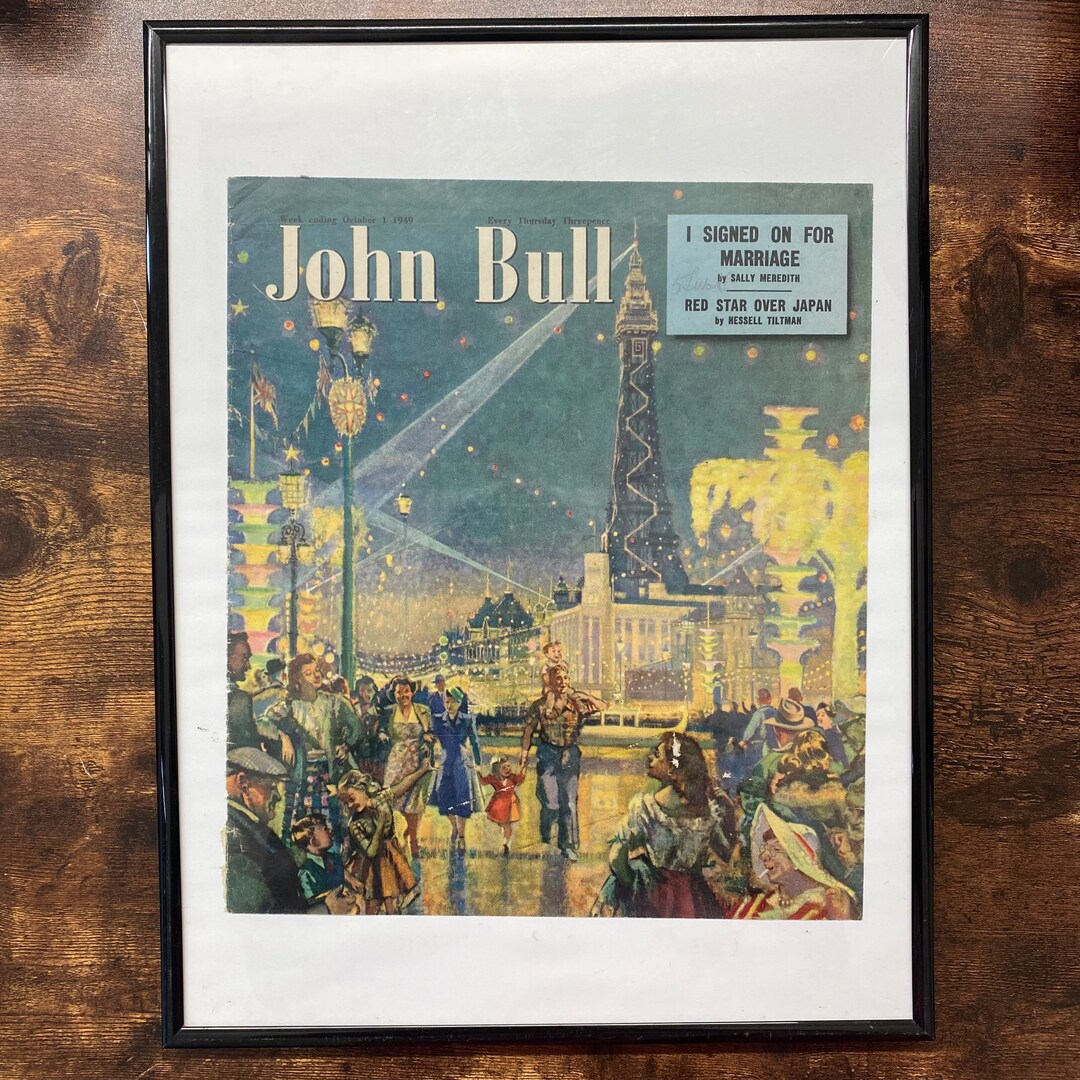 1940s Blackpool Vintage Wall Art Illustration, Traditional John Bull ...