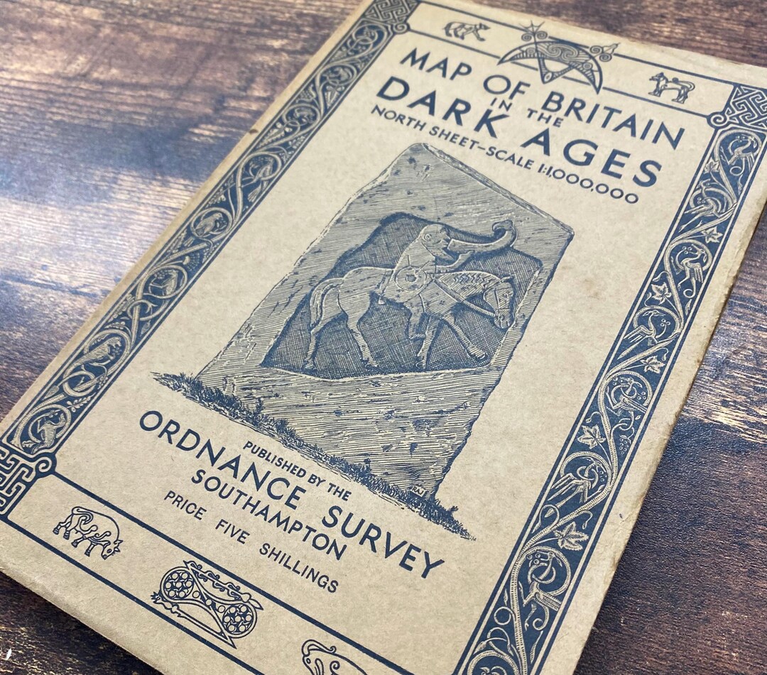 Map of Britain in the Dark Ages NORTH SHEET Vintage 1938 Ordnance ...