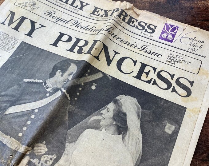 British Royal Family Vintage Newspaper Princess Anne Wedding November ...