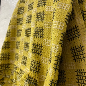 Textured Yellow Vintage Fabric, Grid/check Pattern - Etsy